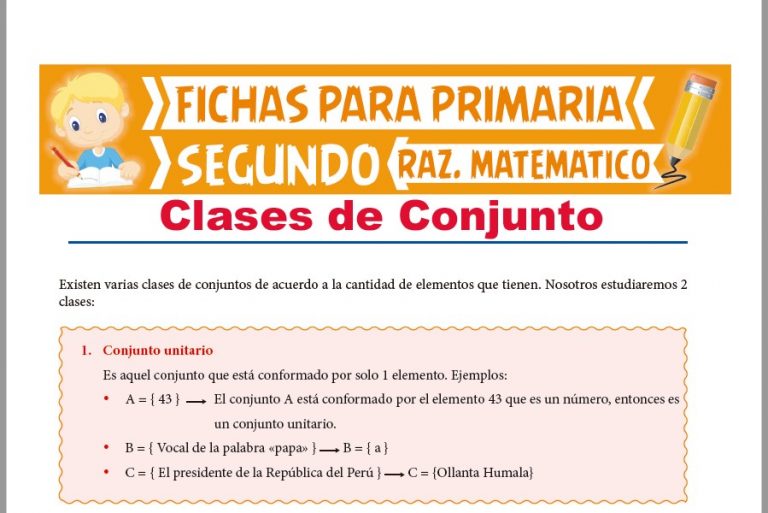 Conjunto Unitario y Vacío para Segundo Grado de Primaria | Actividades