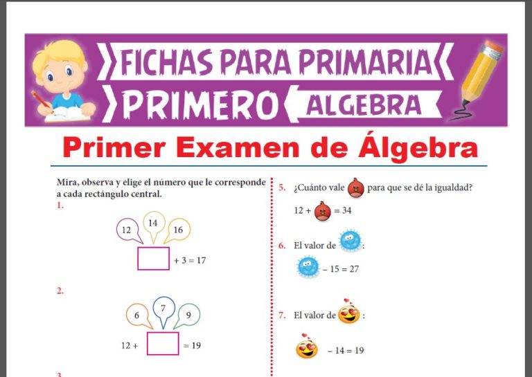 Fichas de Álgebra para Primer Grado de Primaria | Actividades – 2022