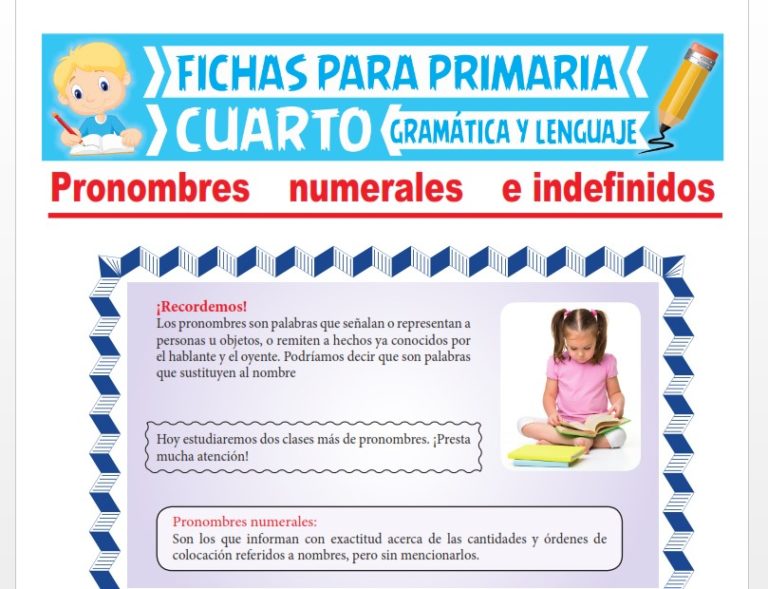 Los Pronombres Numerales e Indefinidos para Cuarto Grado de Primaria